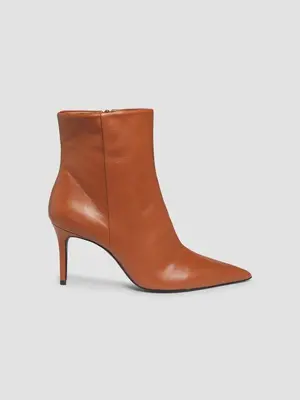 Schutz Mikki 85mm Leather Stiletto Booties - Butterscotch