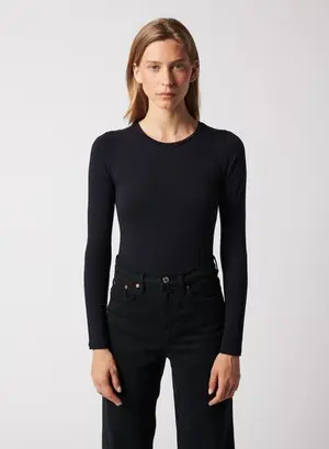 Majestic Filatures Soft Touch Long Sleeve Crewneck T-shirt - Marine