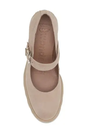 WONDERS Wedge Mary Jane - Taupe Nubuck