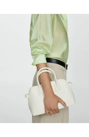 Mango Satin Button-up Shirt - Green