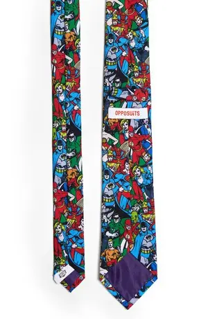 Opposuits Dc Comics Justice League Neck Tie - Blue Multi
