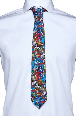 Opposuits Dc Comics Justice League Neck Tie - Blue Multi