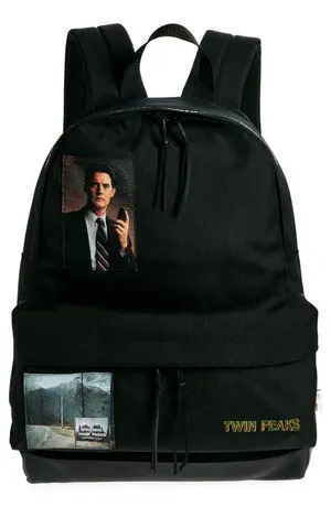 Undercoverism Twin Peaks' Nylon & Leather Backpack In Black - 30