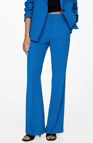 Mango Wide Leg Trousers - Blue