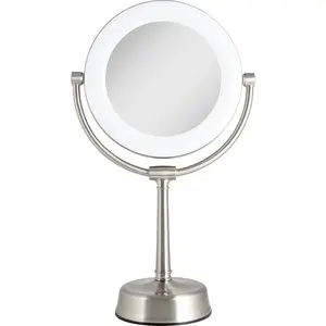 ZADRO Lexington Lighted Makeup Mirror With 10x/1x Magnification - Satin Nickel