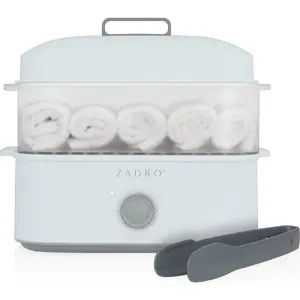 ZADRO Countertop Towel Steamer With Tongs Blue/gray