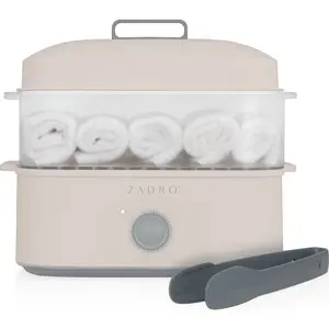 ZADRO Countertop Towel Steamer With Tongs Tan/gray