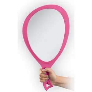ZADRO Xl Teardrop Handheld Mirror With Handle - Bright Pink