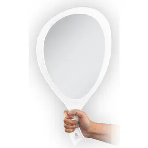 ZADRO Xl Teardrop Handheld Mirror With Handle - White