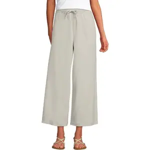 LANDS' END LANDS' END Sport Knit Drawstring Wide Leg Crop Pants