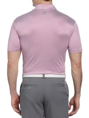 CALLAWAY Fine Line Striped Polo Shirt - Purple Orchid