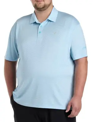 CALLAWAY Fine Line Striped Polo Shirt River Blue