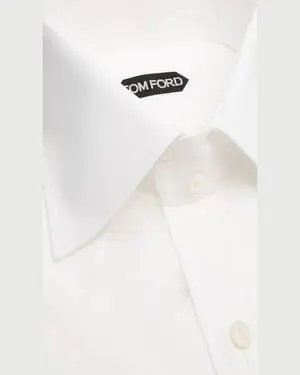 TOM FORD Classic-fit Cotton Dress Shirt - Optical Wh