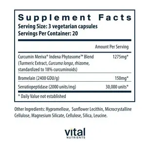 VITAL NUTRIENTS Phyto-curcumin Plus 60 Capsules