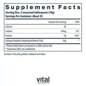 VITAL NUTRIENTS Marine Collagen Wild-caught Type I And Iii 300 Grams