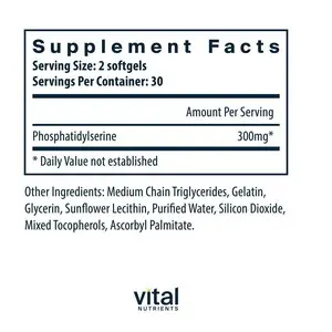 VITAL NUTRIENTS Phosphatidylserine 150mg 60 Softgels