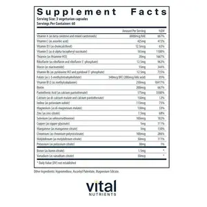 VITAL NUTRIENTS Multi-nutrients 4 Citrate/malate Formula 180 Capsules