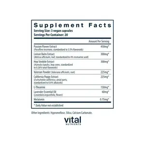 VITAL NUTRIENTS Sleep Aide 60 Capsules