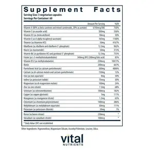VITAL NUTRIENTS Multi-nutrients With Iron And Iodine 180 Capsules