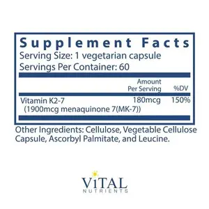 VITAL NUTRIENTS K2-7 60 Capsules