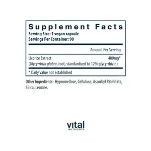 VITAL NUTRIENTS Licorice Extract 400mg 90 Capsules