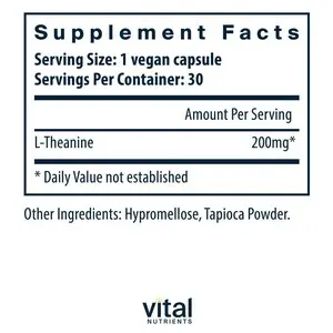 VITAL NUTRIENTS L-theanine 200mg 60 Capsules