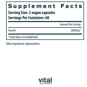 VITAL NUTRIENTS Taurine 1000mg 120 Capsules