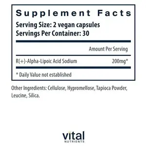 VITAL NUTRIENTS R-lipoic Acid 60 Capsules