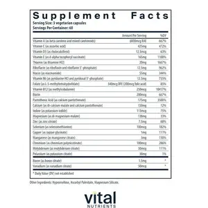 VITAL NUTRIENTS Multi-nutrients 2 Citrate/malate Formula 180 Capsules
