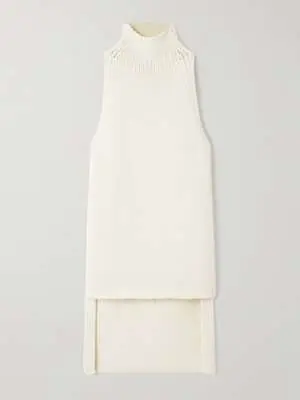 Alaïa Sleeveless Wool Turtleneck Sweater - White