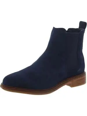 Clarks Clarkdale Arlo Womens Suede Pull On Chelsea Boots - Blue