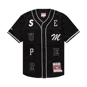 Supreme X Mitchell & Ness Patchwork Baseball Jersey - Black