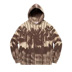 Supreme X New York Yankees Airbrush Hooded Sweatshirt - Tan
