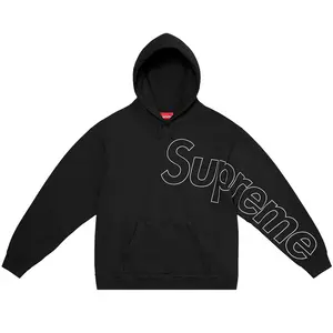 Supreme Reflective Hooded Sweatshirt - Black