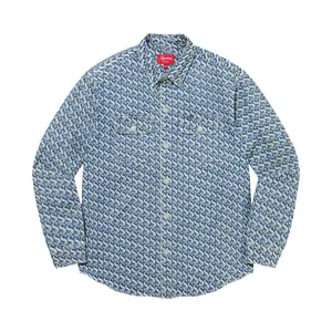 Supreme Monogram Denim Shirt - Blue