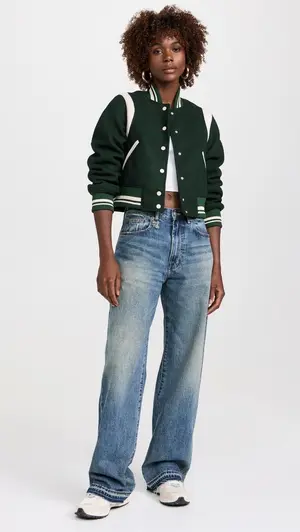 Blanknyc Smart Move Bomber Jacket - Green Combo