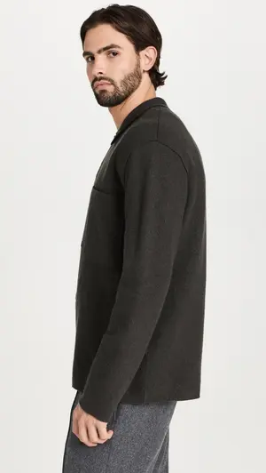 Nn07 Jonas Full Button Sweater - Dark Army