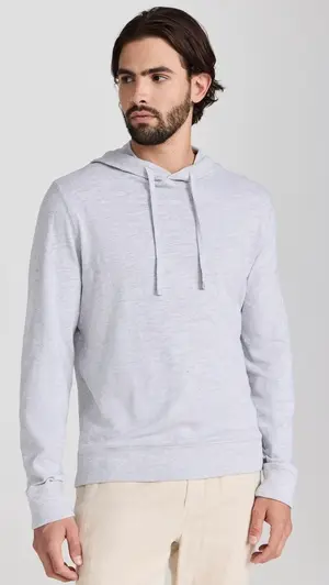 Faherty Brand Sunwashed Slub Hoodie - Light Grey Heather