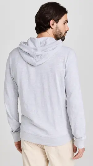 Faherty Brand Sunwashed Slub Hoodie - Light Grey Heather
