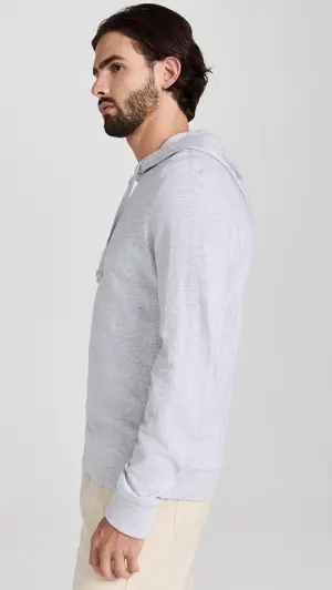 Faherty Brand Sunwashed Slub Hoodie - Light Grey Heather