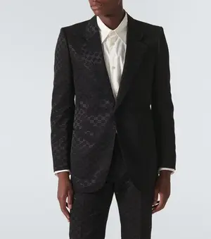 Gucci Gg Canvas Cotton-blend Blazer