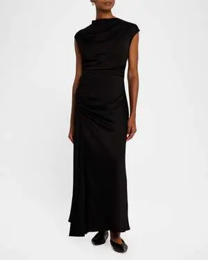Simkhai SIMKHAI Burke Sleeveless Draped Maxi Dress - Black