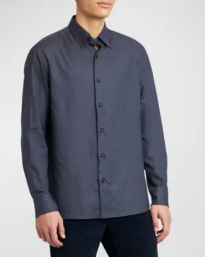 Brioni Cotton Houndstooth Sport Shirt - Nile