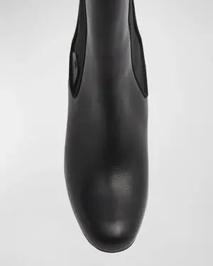 CHRISTIAN LOUBOUTIN 85mm Turelastic Leather Ankle Booties - Black