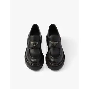 Prada Brand-plaque Leather Loafers