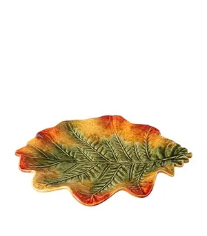 BORDALLO PINHEIRO Set Of 2 Leaf Charger Serving Plates - Brown
