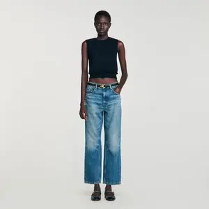 Sandro Sleeveless Cropped Sweater