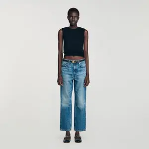 Sandro Sleeveless Cropped Sweater