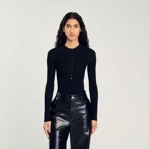 Sandro Rib-knit Bodysuit