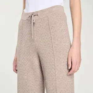 Sandro Knit Rhinestone-covered Pants - Beige